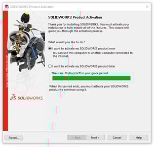 How does the SOLIDWORKS activation process work?