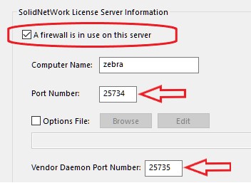 How do I set firewall settings for the SOLIDWORKS SolidNetwork License ...