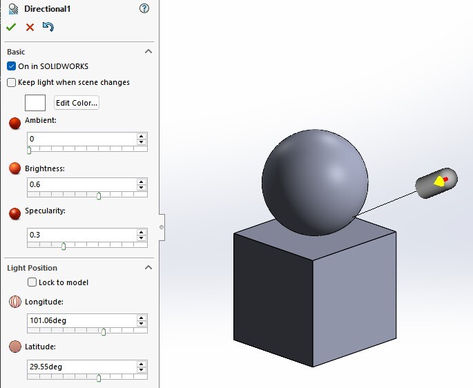 Adjusting Lights In SOLIDWORKS Templates