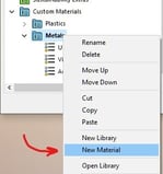 How can I create a Custom Material Library in SOLIDWORKS?