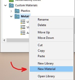 How can I create a Custom Material Library in SOLIDWORKS?