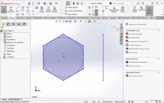 Using the Preview Sketch Dimension Tool