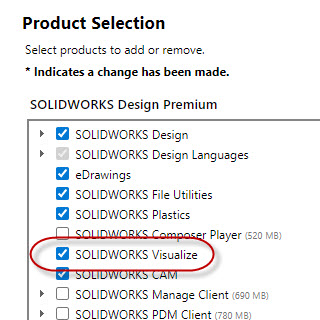 Installing SOLIDWORKS Visualize