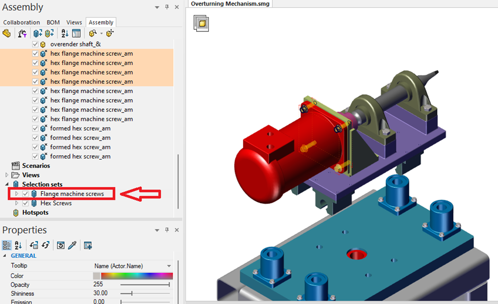 SOLIDWORKS Composer Selection sets