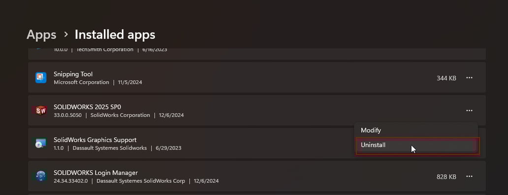 How do I do a clean uninstall of SOLIDWORKS?