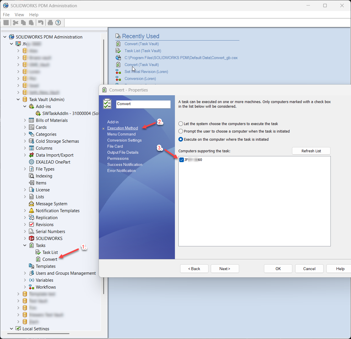 How Do I Configure A Task Host in PDM